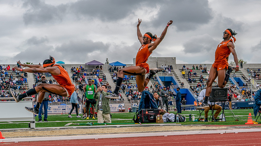 Elite Athletes In Action (Long Jump)